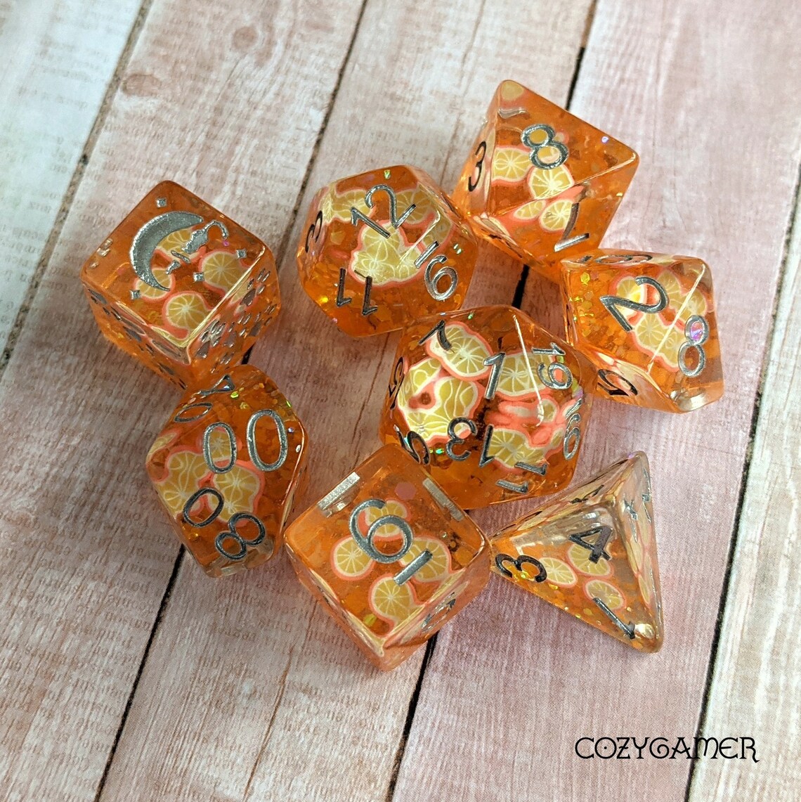 Orange DnD Dice Set Polyhedral dice D&D dice Dungeons and | Etsy