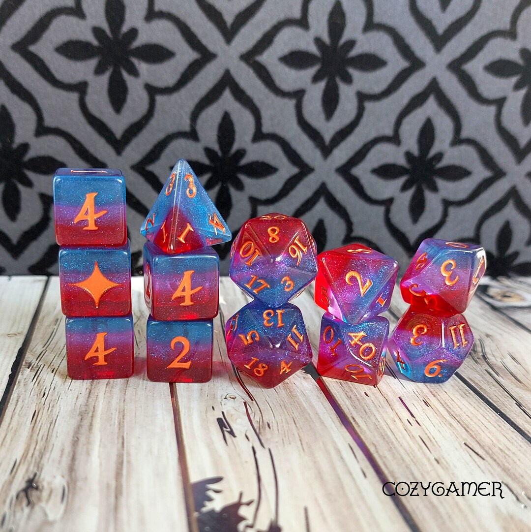 Tiefling Dice Set: 12-piece Resin Dnd Dice With Paw D6 - Etsy