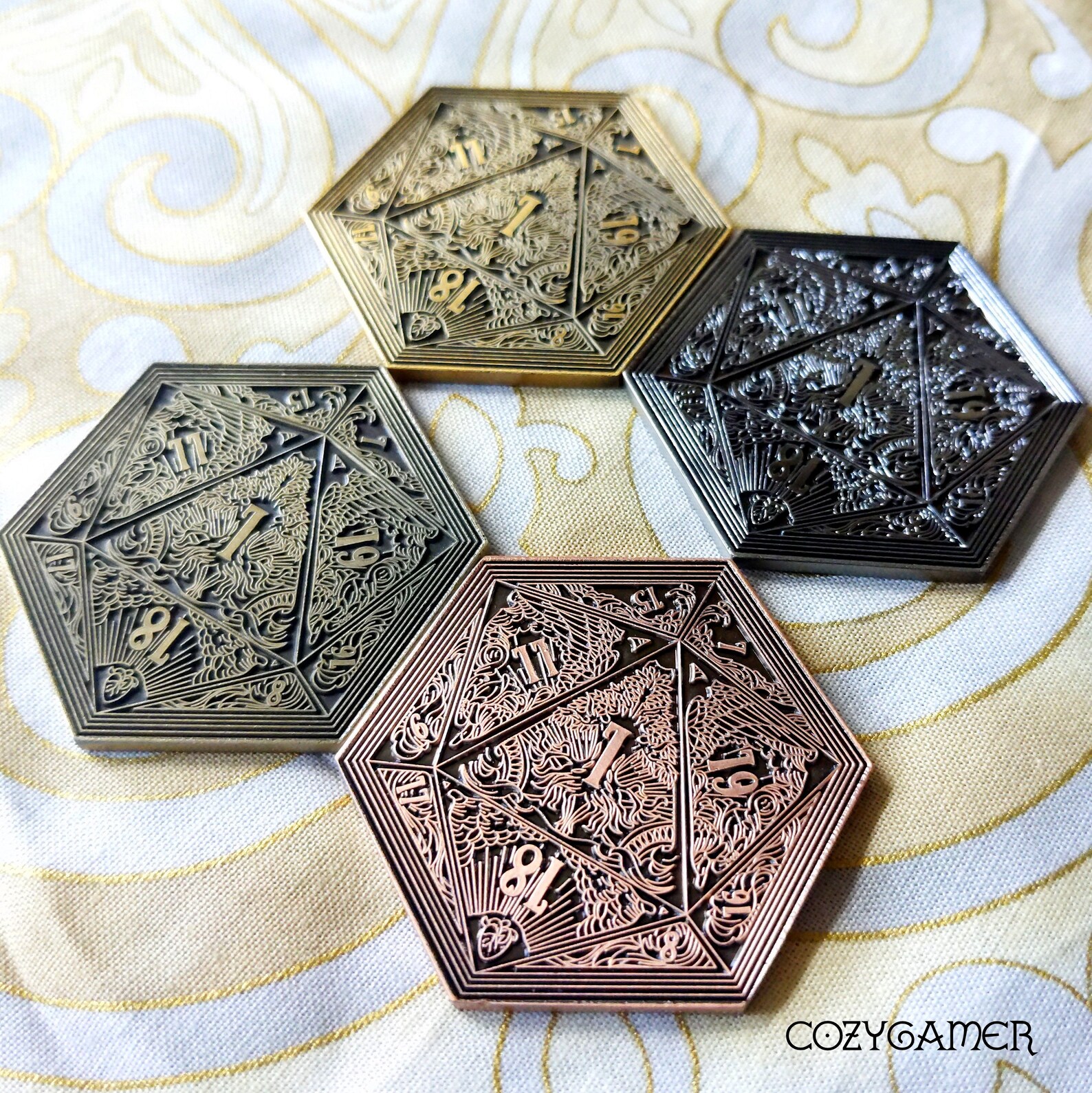 D20 Coin Two Sided Die DND Coin. Life and Death Critical - Etsy