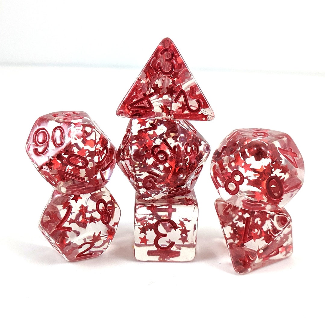 Ruby Star Dnd Dice Set Polyhedral Dice D&D Dice Dungeons - Etsy
