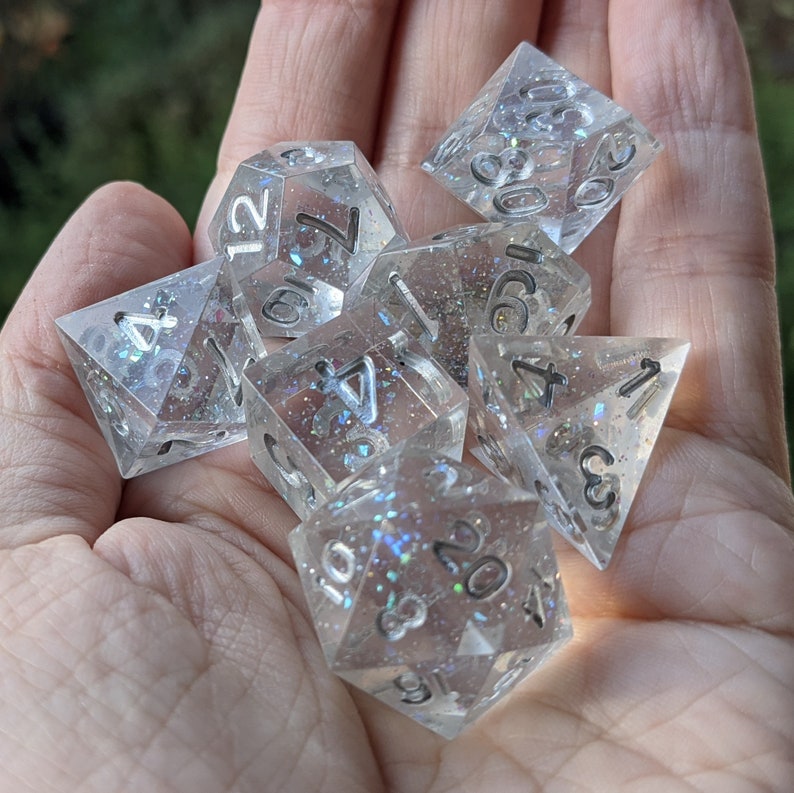 Ice Palace Dnd 7pc Dice Set Polyhedral Dice D&D Dice - Etsy