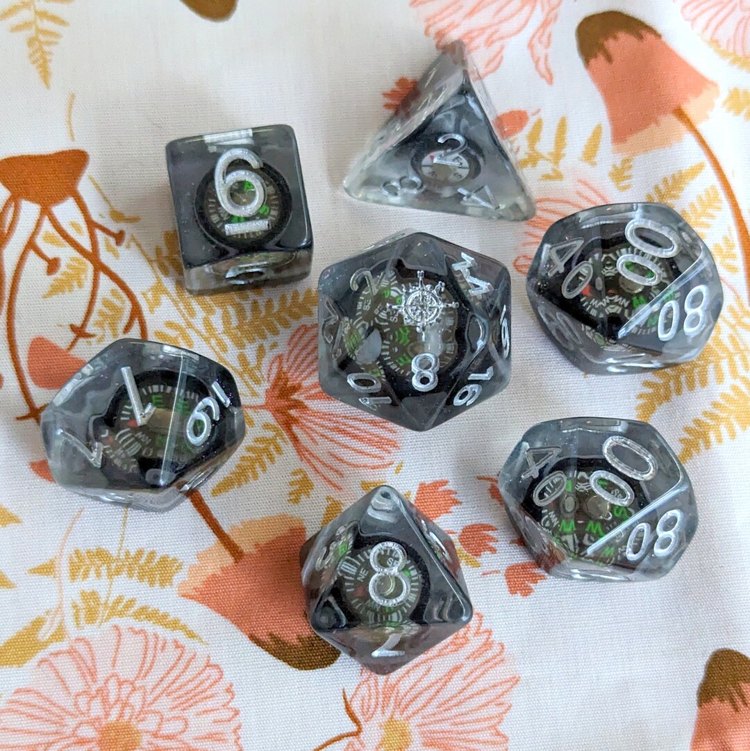 Compass Dnd Dice Set Polyhedral Dice D&D Dice Dungeons and - Etsy