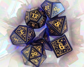 Dreamy Periwinkle Glass Dnd Dice Set, Polyhedral D&D Dice, Dungeons and ...