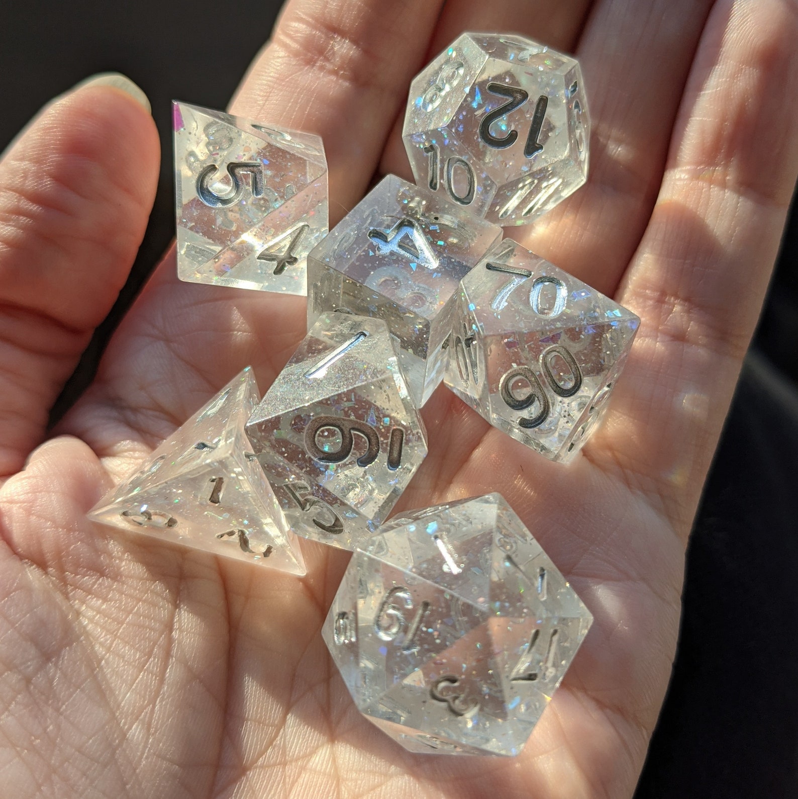 Ice Palace Dnd 7pc Dice Set Polyhedral Dice D&D Dice - Etsy