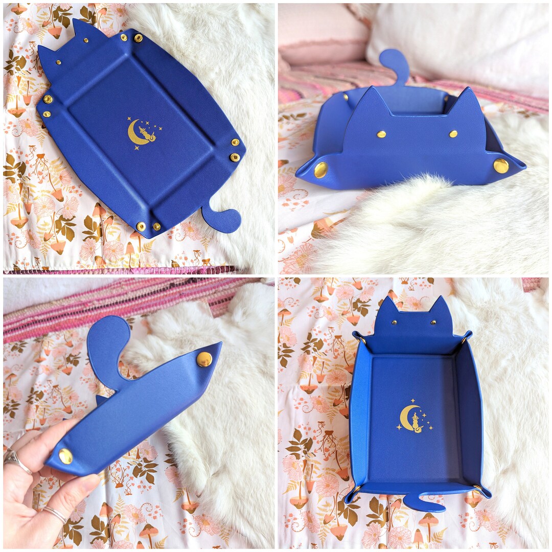 Indigo Cat Shaped Dice Tray. Folding Dice Tray, Dnd Dice Tray. Dice ...