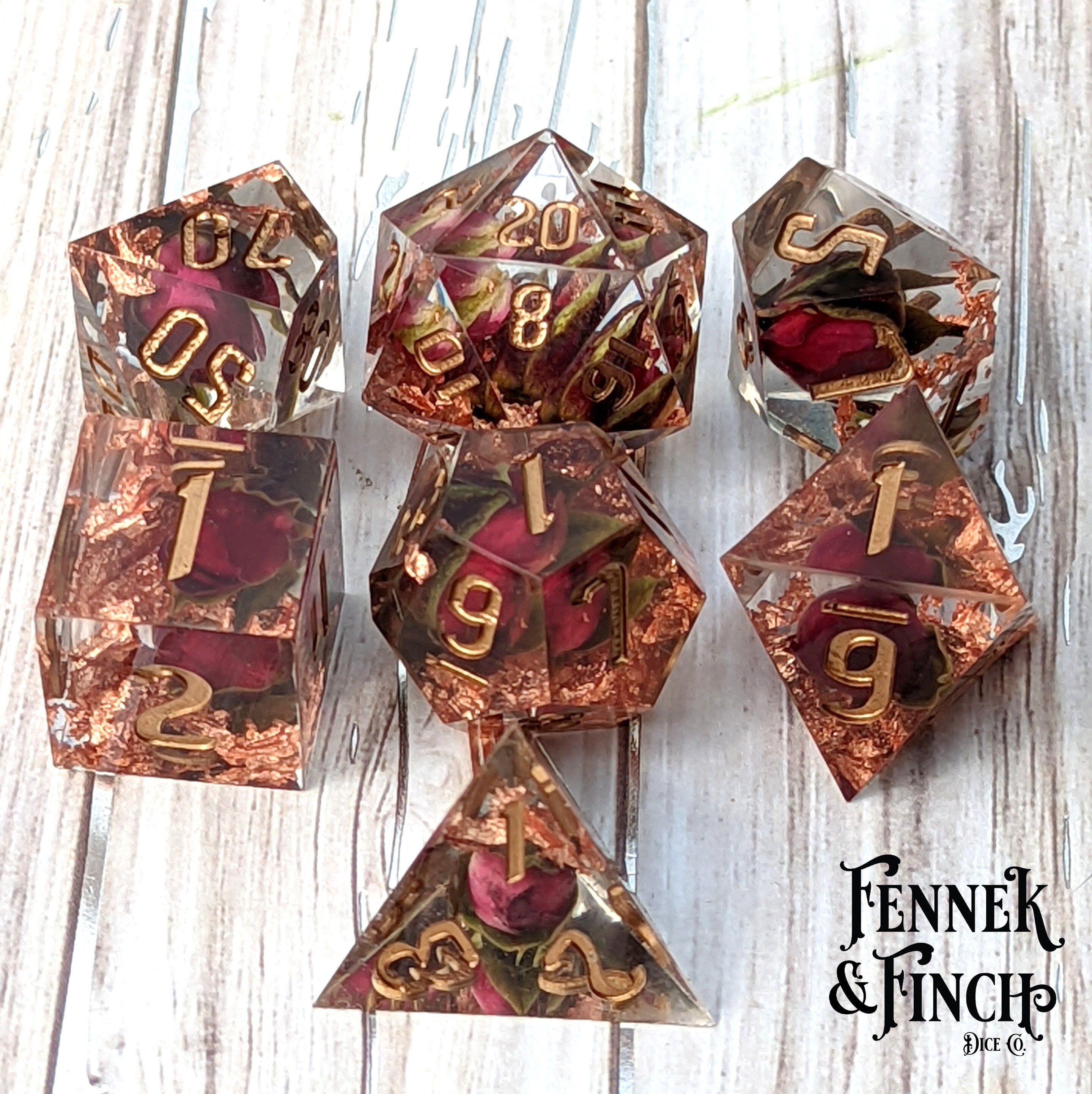 Rose TTRPG Dice Set Polyhedral Dice D&D Dice Dungeons and - Etsy UK