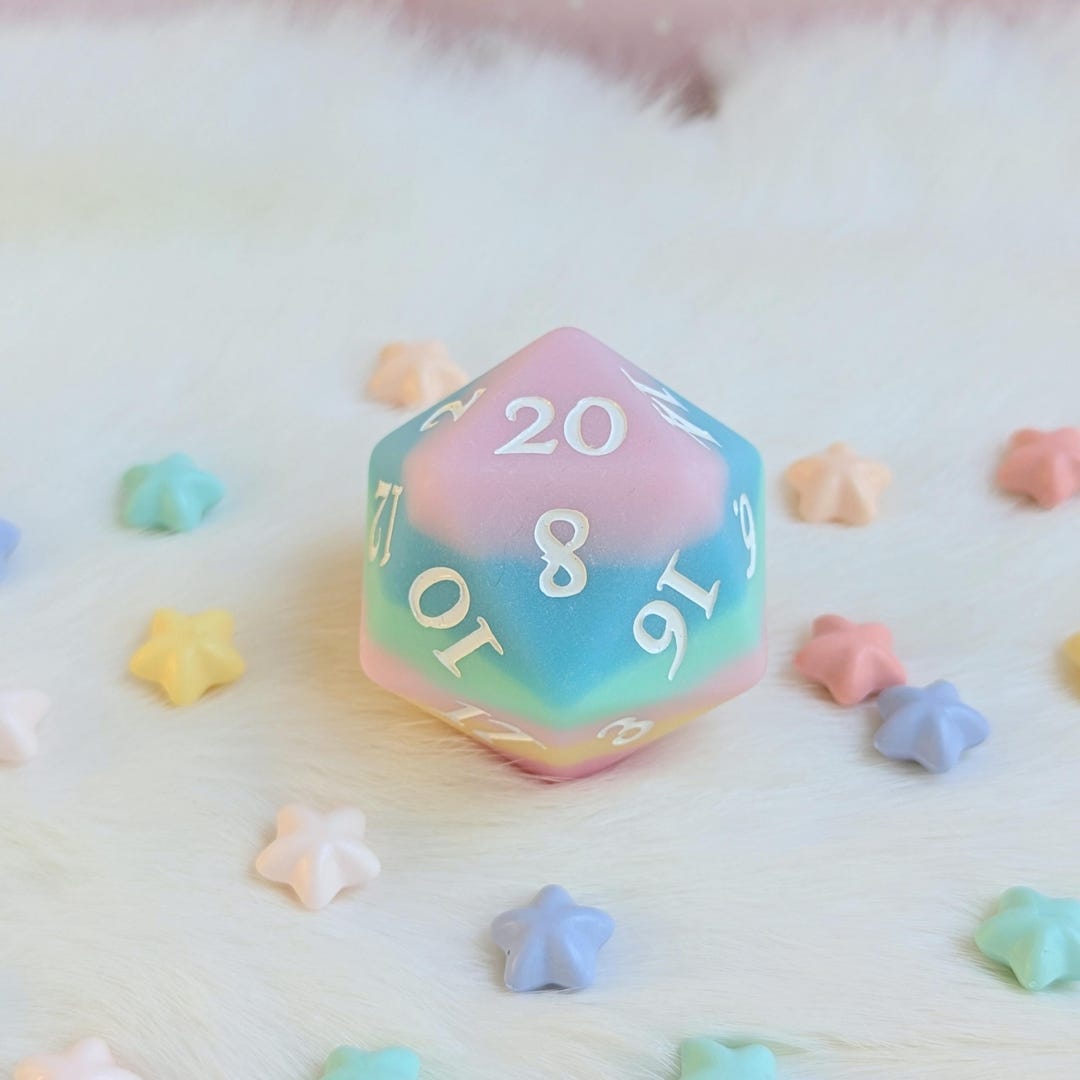 Pastel Rainbow D20 Dice: 1.5" Matte Finish Fantasy Die - Etsy