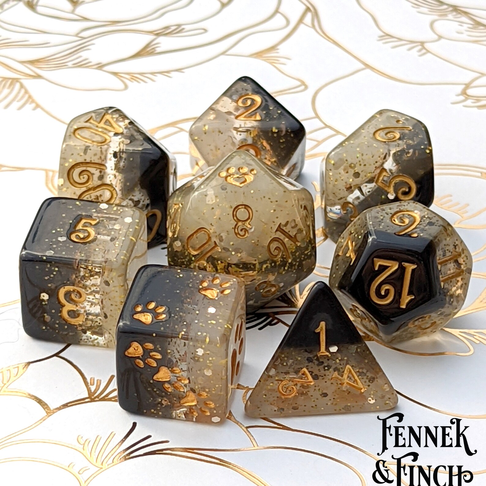 Light and Shadow Dice Set Dnd Polyhedral Dice D&D Dice - Etsy