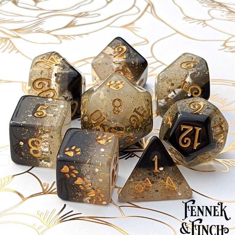 Light and Shadow Dice Set Dnd Polyhedral Dice D&D Dice - Etsy