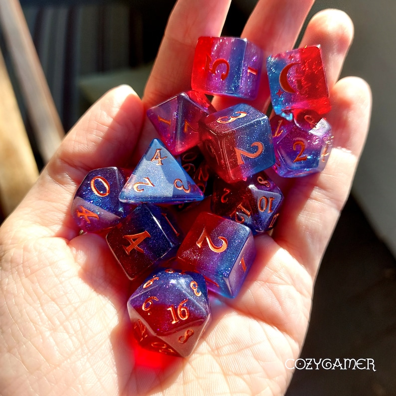 Tiefling Dice Set: 12-piece Resin Dnd Dice With Paw D6 - Etsy