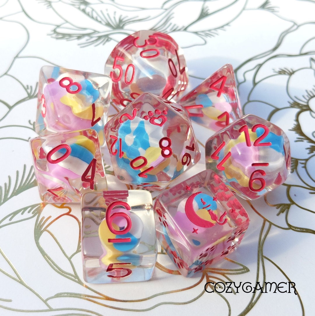 Candy Swirl Dice Set, TTRPG Polyhedral Dice, D&D Dice, Dungeons and ...