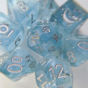 Glacial Ice TTRPG Dice Set, Polyhedral Dice, D&D Dice, Dungeons and ...