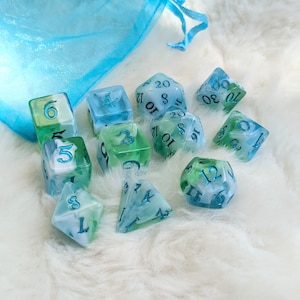 Ocean Dnd Dice Set | Tidecaller Water Themed Polyhedral Dice for ...