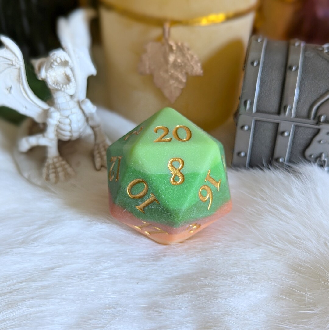 Large D20 - Forest's Heart, Layered Rainbow Resin With a Matte Finish ...