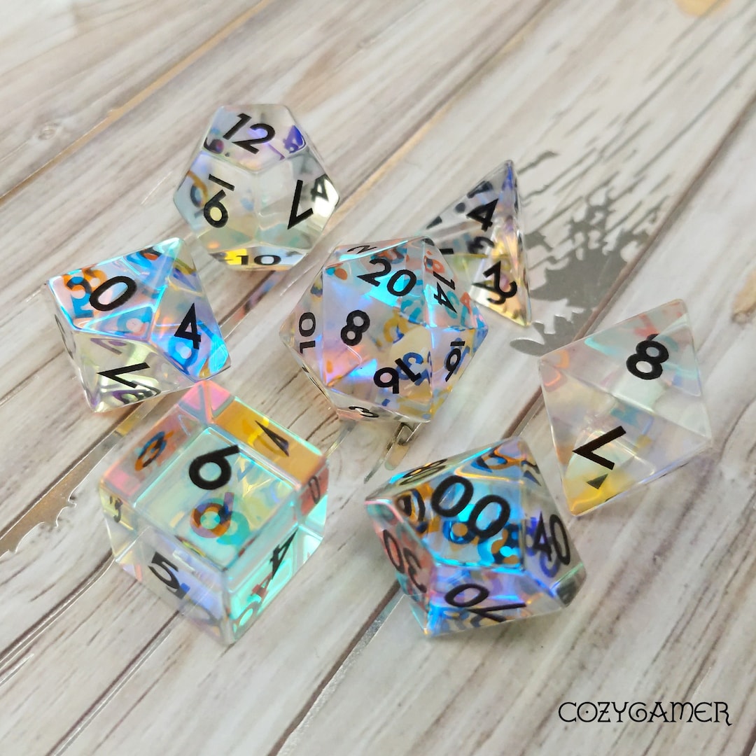 Rainbow Prism Dnd Dice Set, Polyhedral Dice, D&D Dice, Dungeons and ...