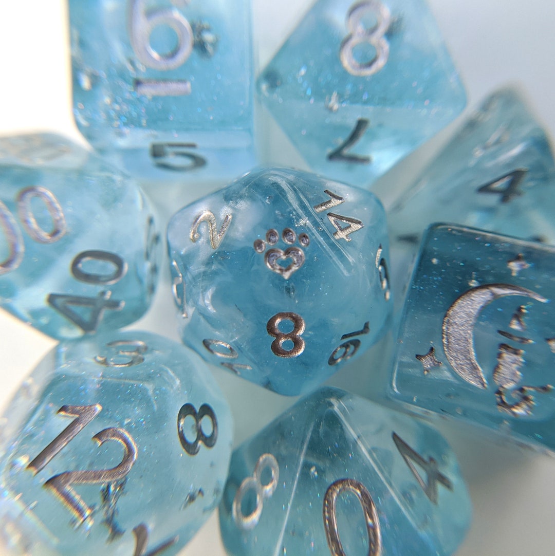 Glacial Ice TTRPG Dice Set, Polyhedral Dice, D&D Dice, Dungeons and ...