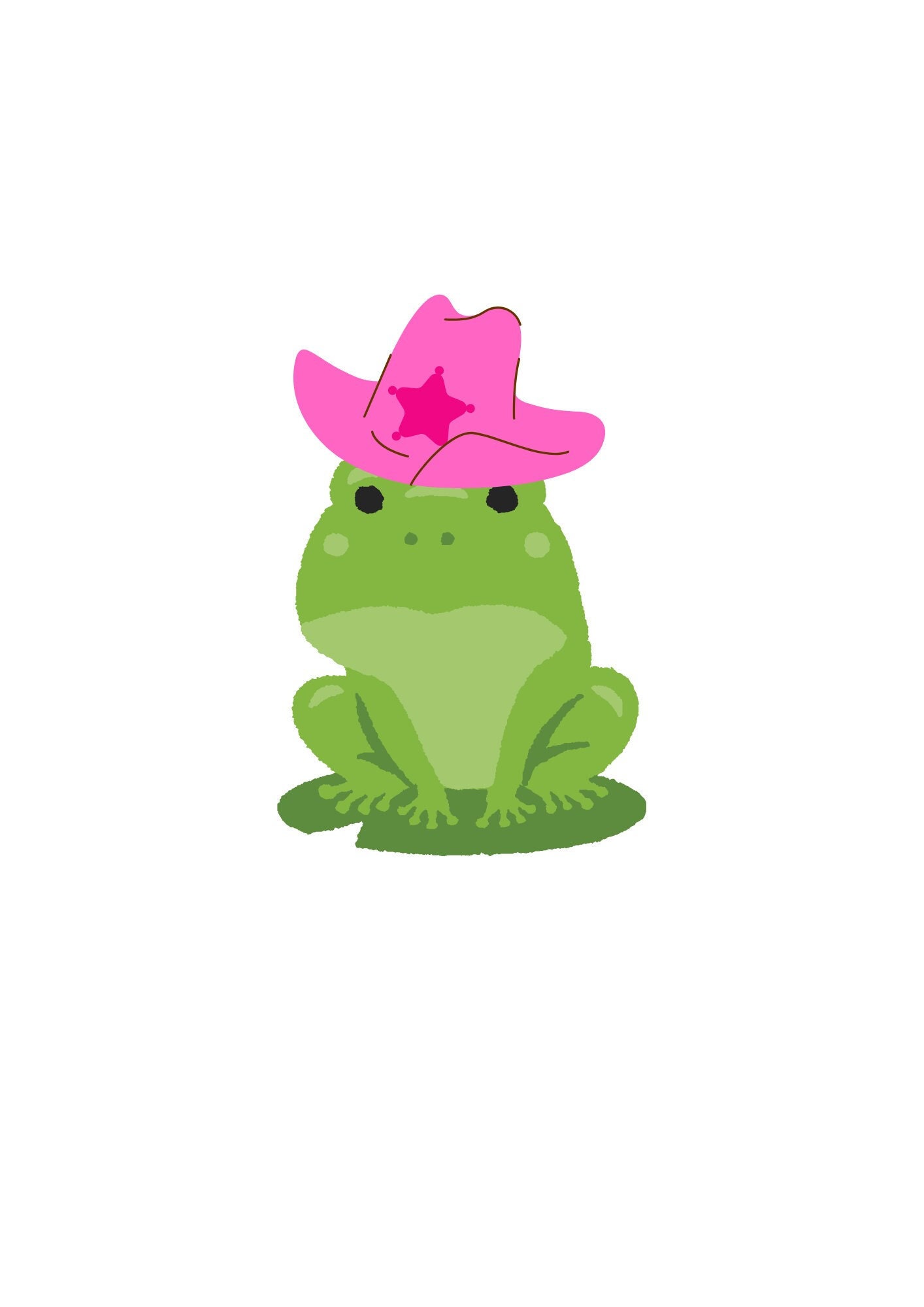 Frog in a Pink Cowboy Hat SVG. PNG. - Etsy