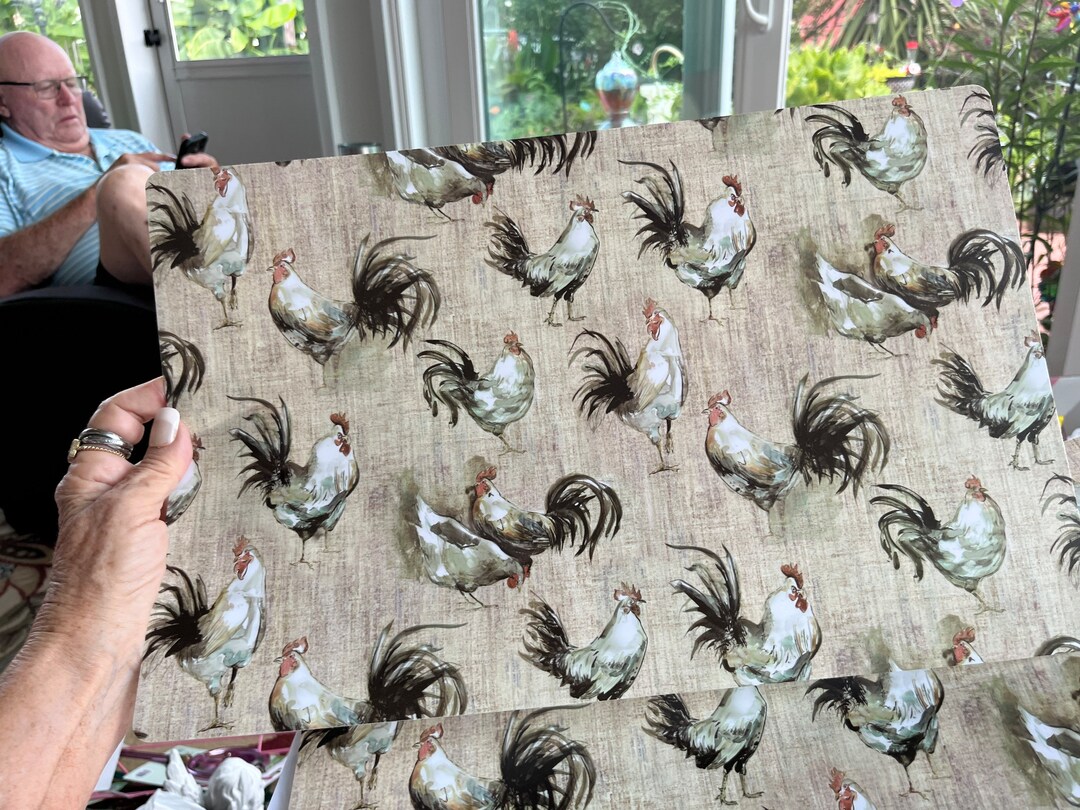 Set of 4 Roosters and Chickens Place Matsexcellent - Etsy