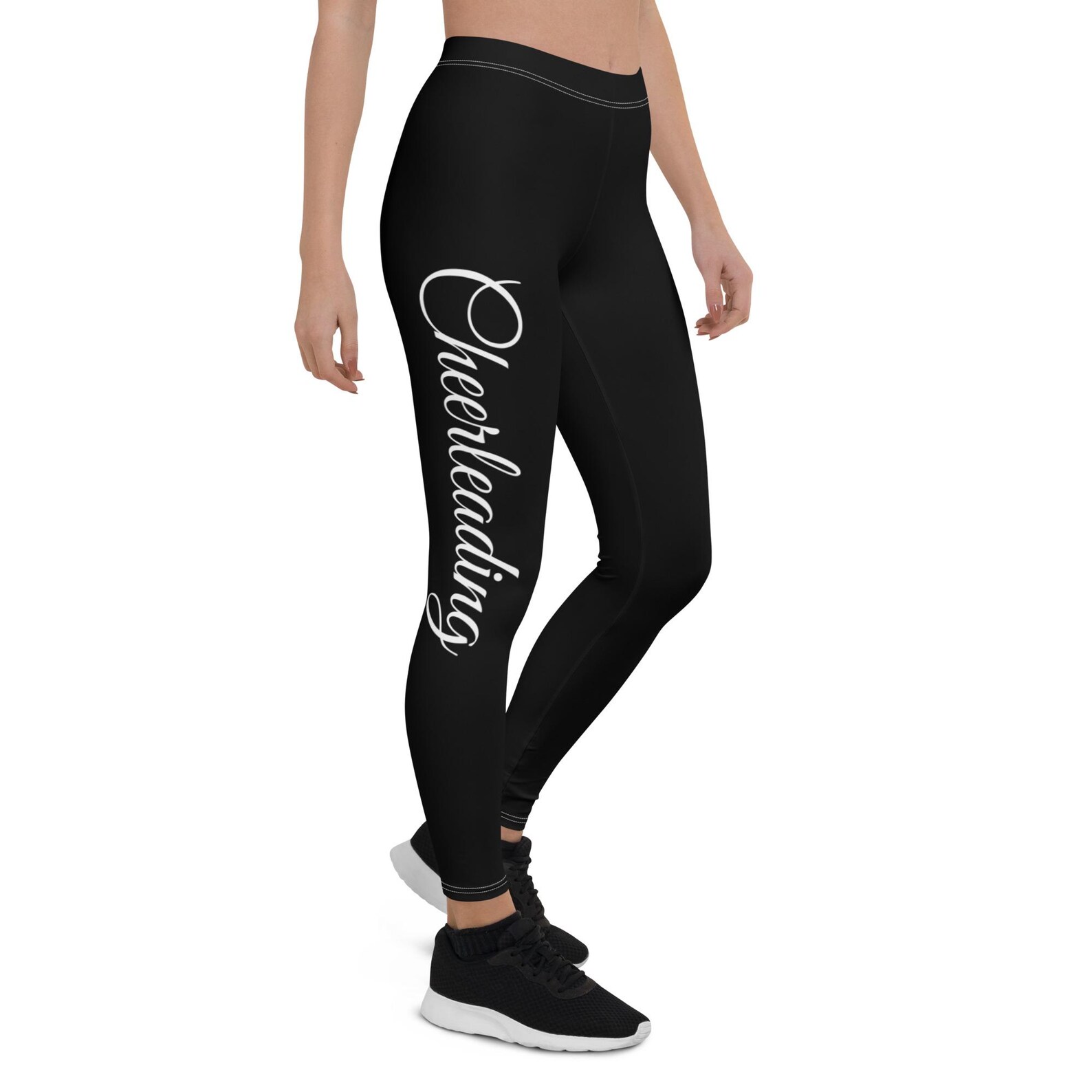 Cheerleading Script Leggings black and White - Etsy
