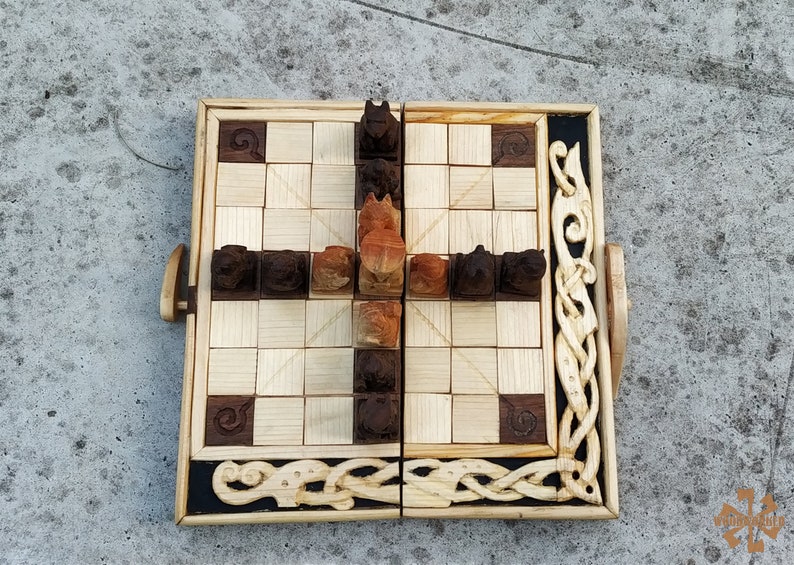 Viking Board Game Brandubh Handmade Wooden Board Game | Etsy