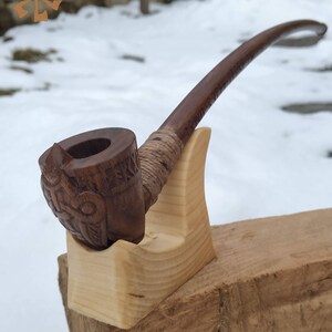 Smoking Pipe With Odin's Raven, Walnut Smoking Pipe With Viking Raven ...