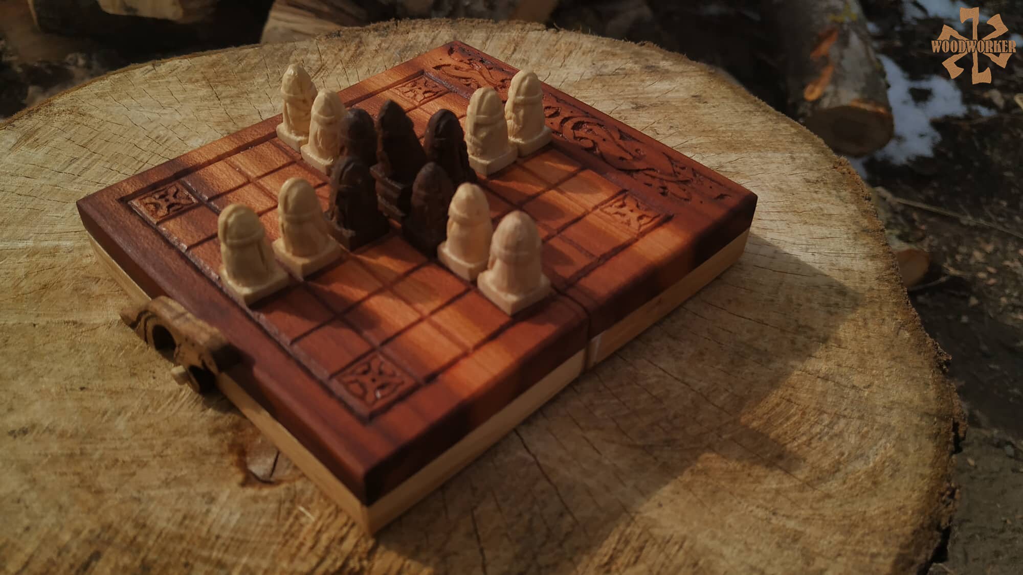 Three Wood Brandubh Old Irish Board Game Brandubh Game of | Etsy