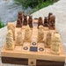 Animal Chess Set, Handcarved Wooden Animal Chess Set Chinese Jungle ...