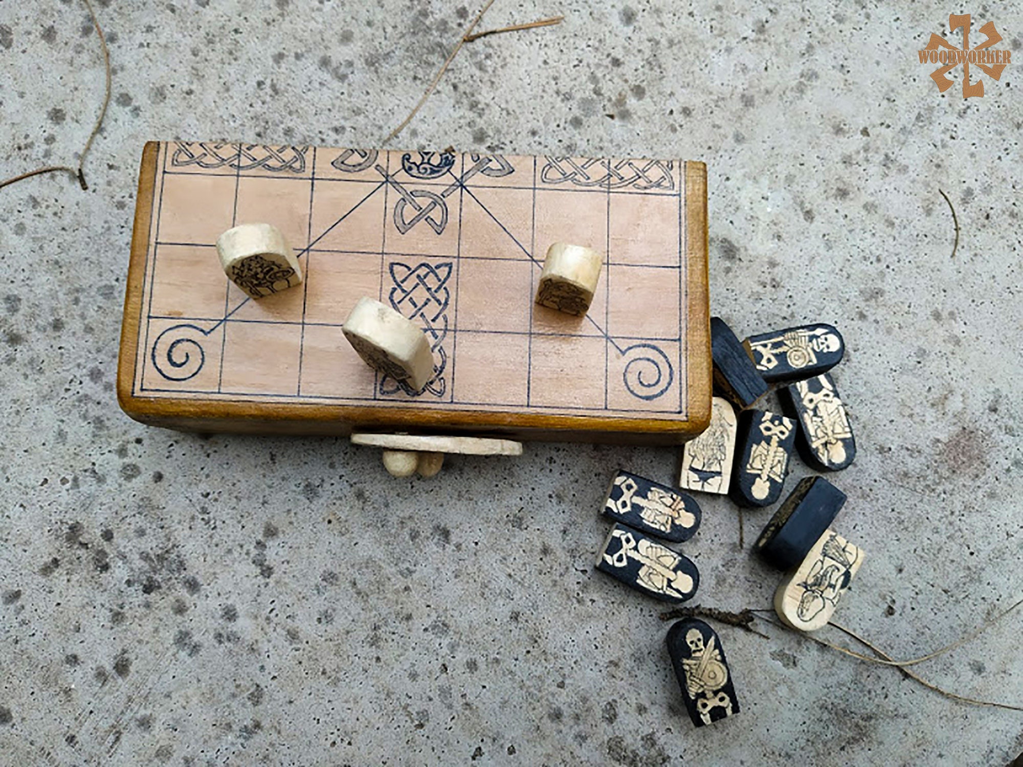 Irish Board Game Brandubh Old Ornaments Carving Wooden | Etsy