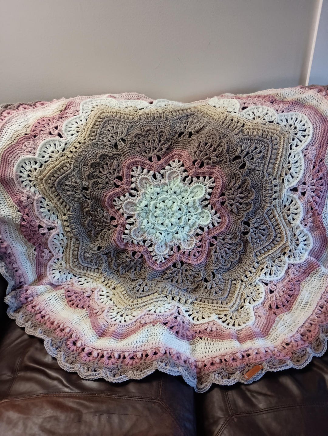 Blooming Hope Handmade Crochet Blanket/family/special Occasion/gift/unique/meowth/acrylic/round ...