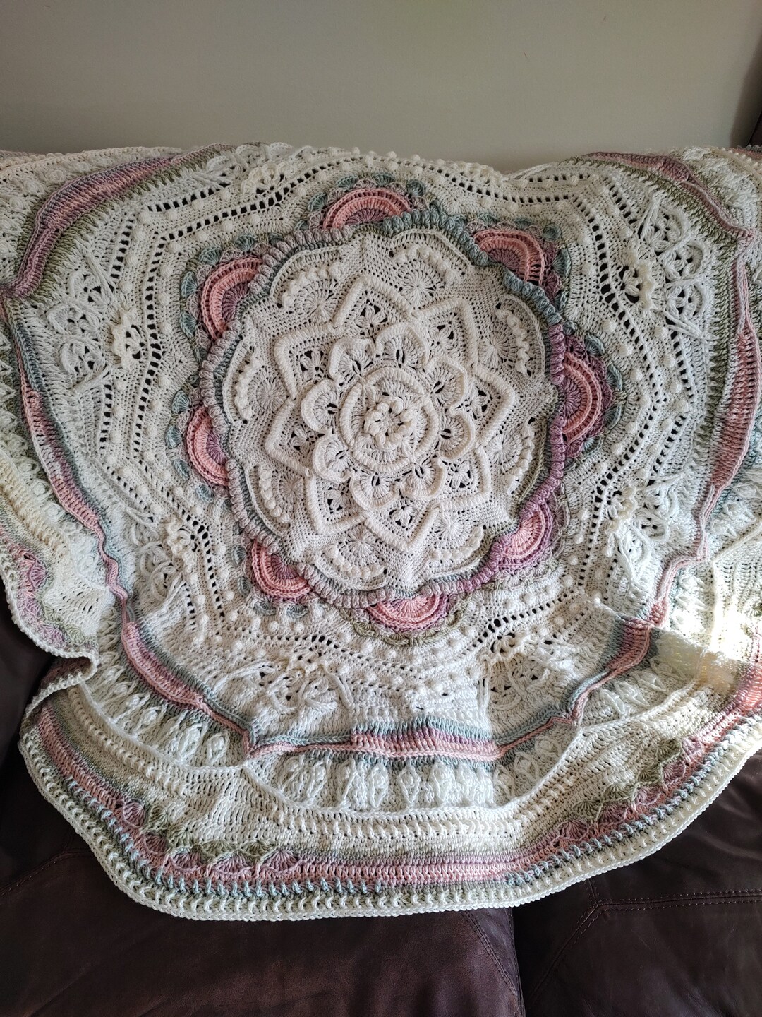 Meadow Mandala Madness Handmade Crochet Blanket/gift/special Occasion ...