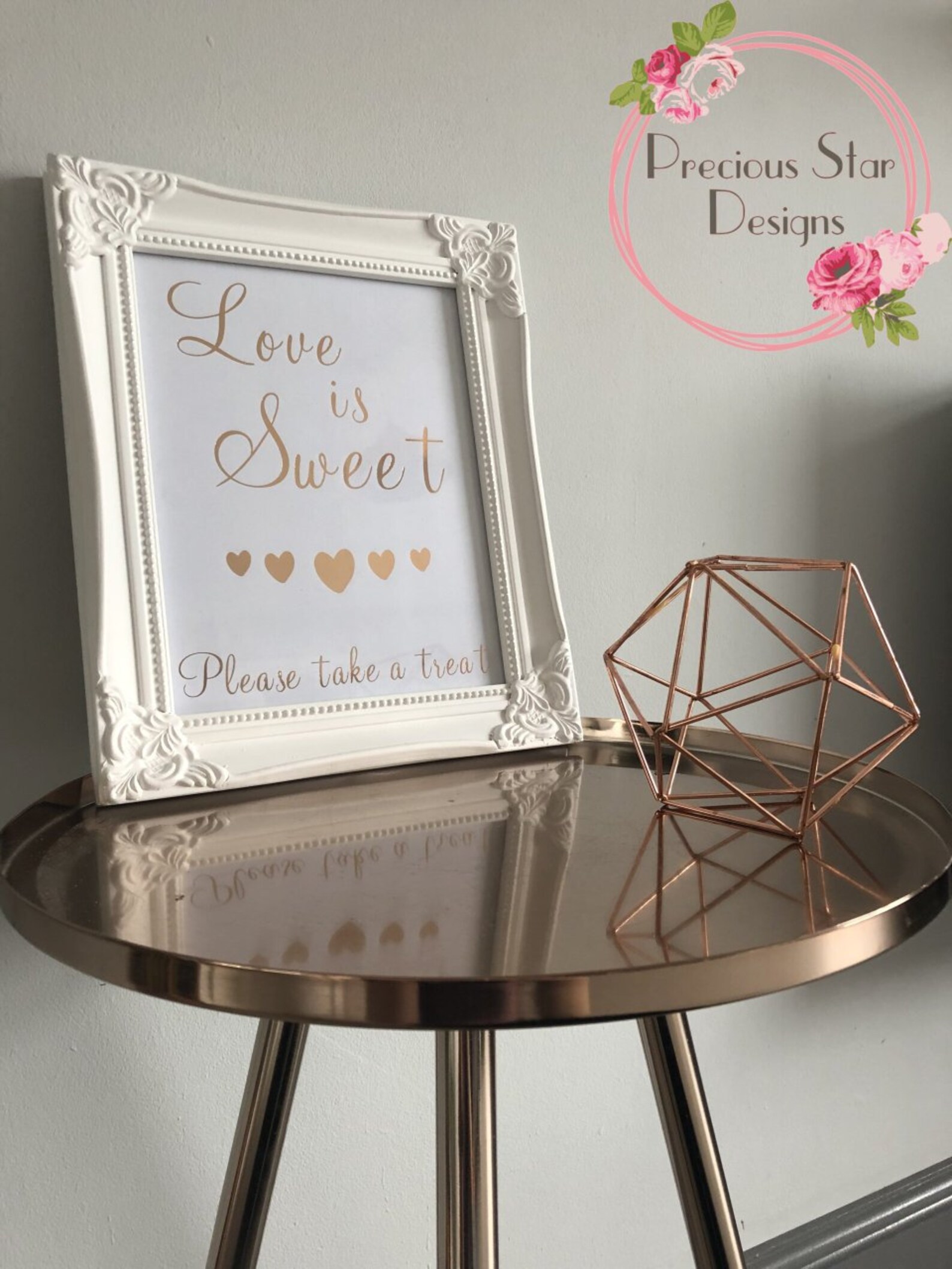 Personalised Real Foil Print Sweet Cart Sign. Love is Sweet - Etsy