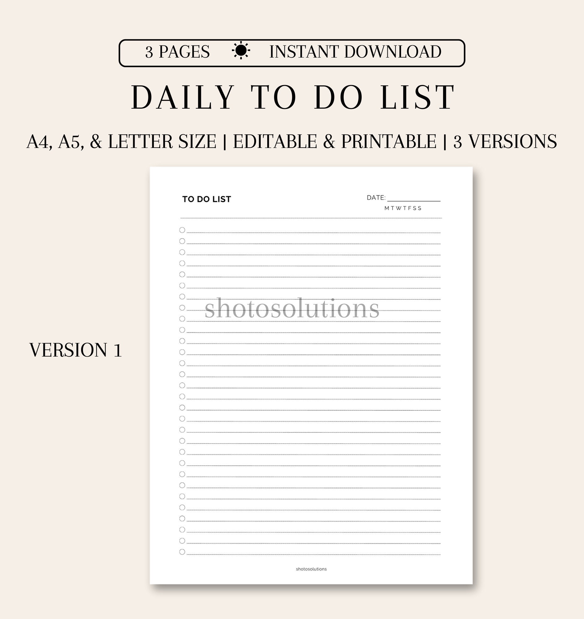 Minimal Digital to Do List | Goodnotes Template | Productivity ...