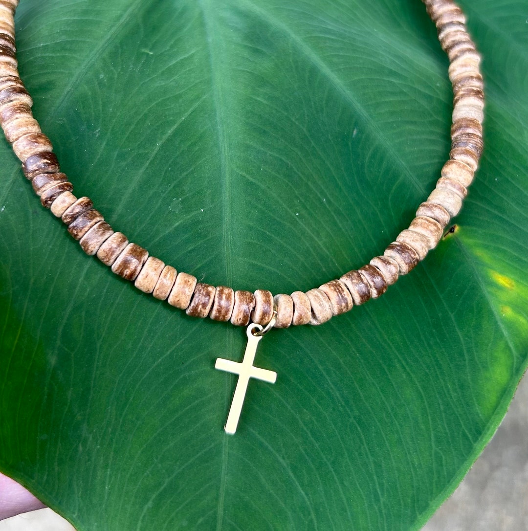 Gold Stainless Steel Beaded Cross Necklace Cross Necklace For Men Or