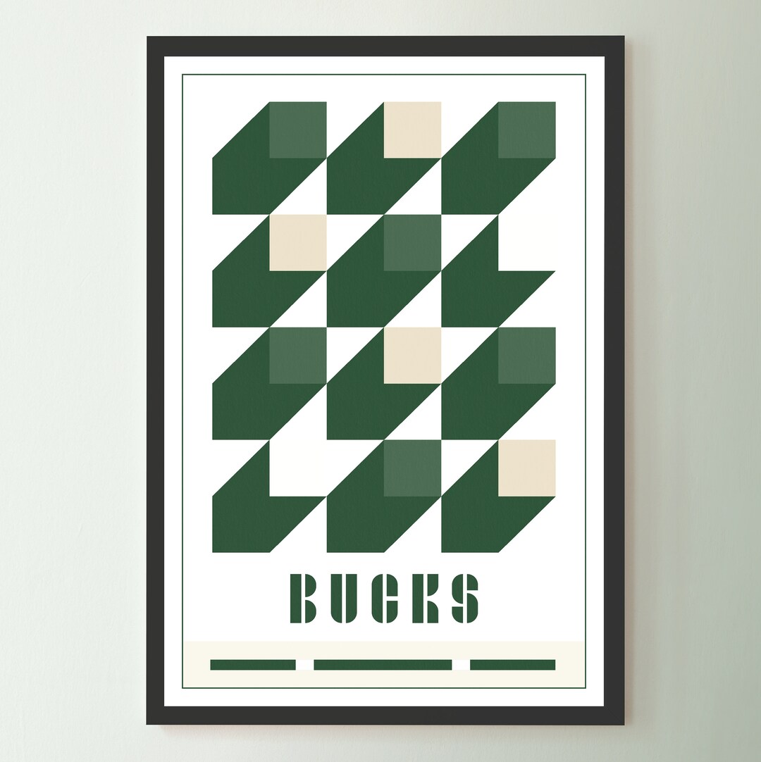 Milwaukee Bucks Abstract Bauhaus-inspired Squares Poster - Etsy