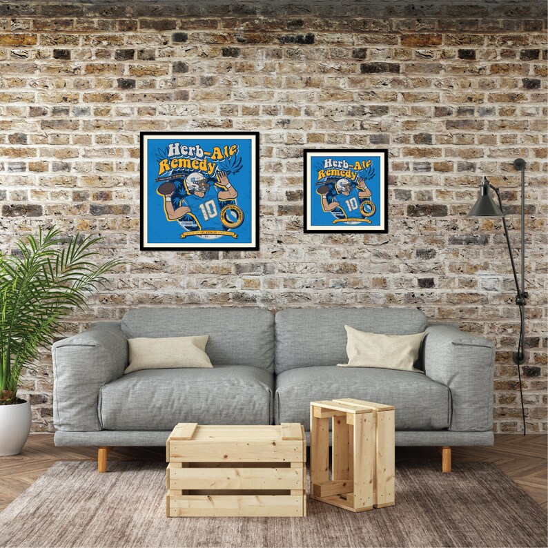 Justin Herbert chargers Fake Craft Beer Label Print - Etsy