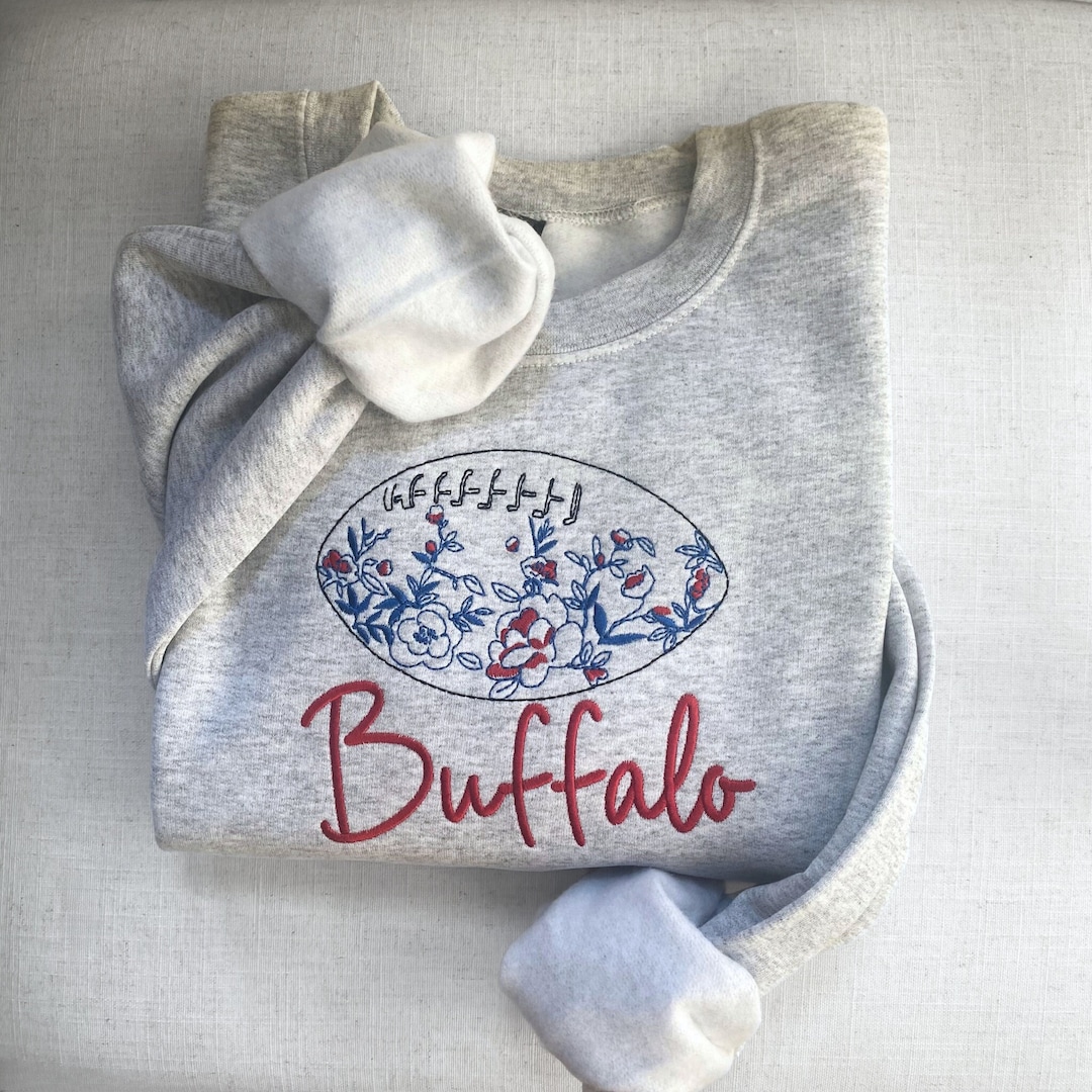 Embroidered Buffalo Sweatshirt, Buffalo Sweatshirt, Buffalo Football ...