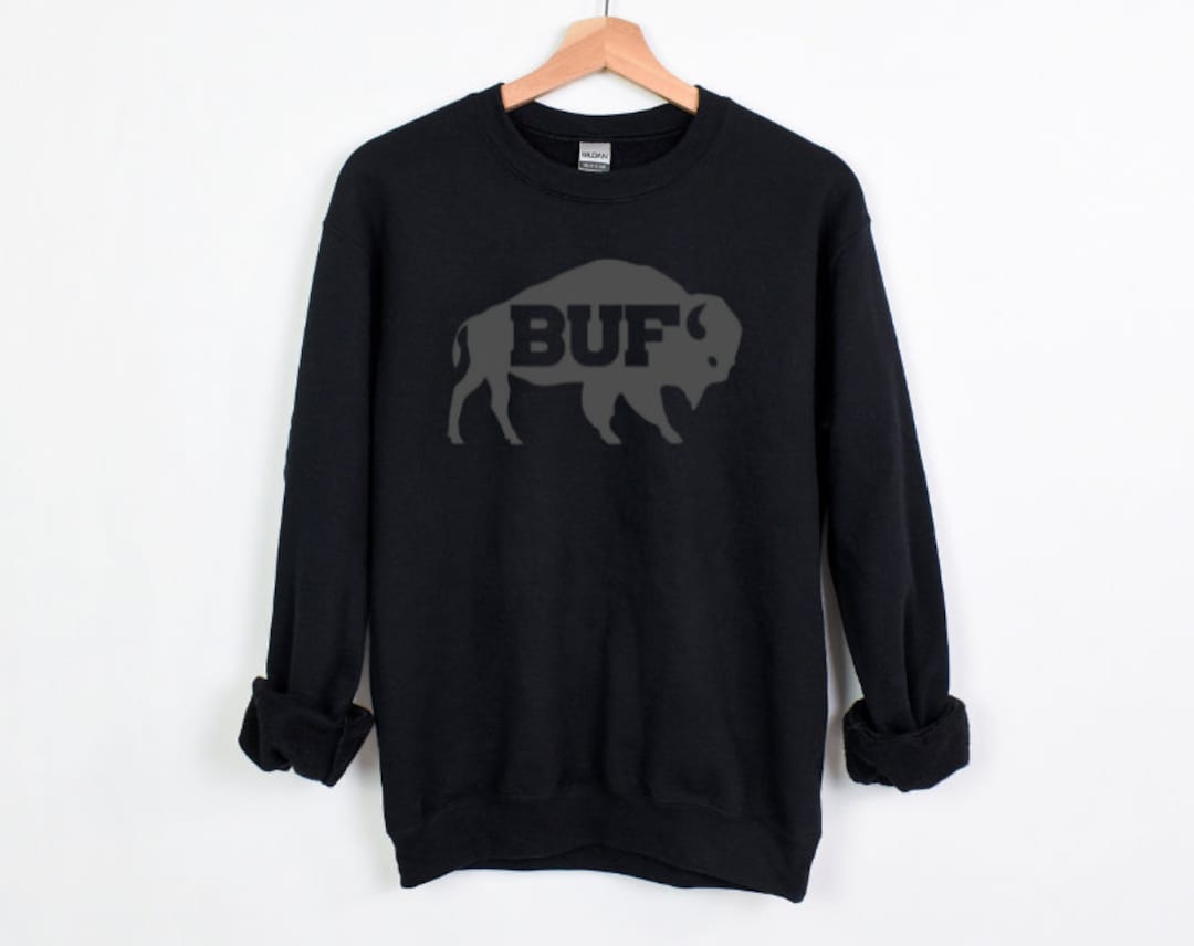 Black on Black Buffalo Sweatshirt, Buffalo Sweatshirt, Buffalo Football ...