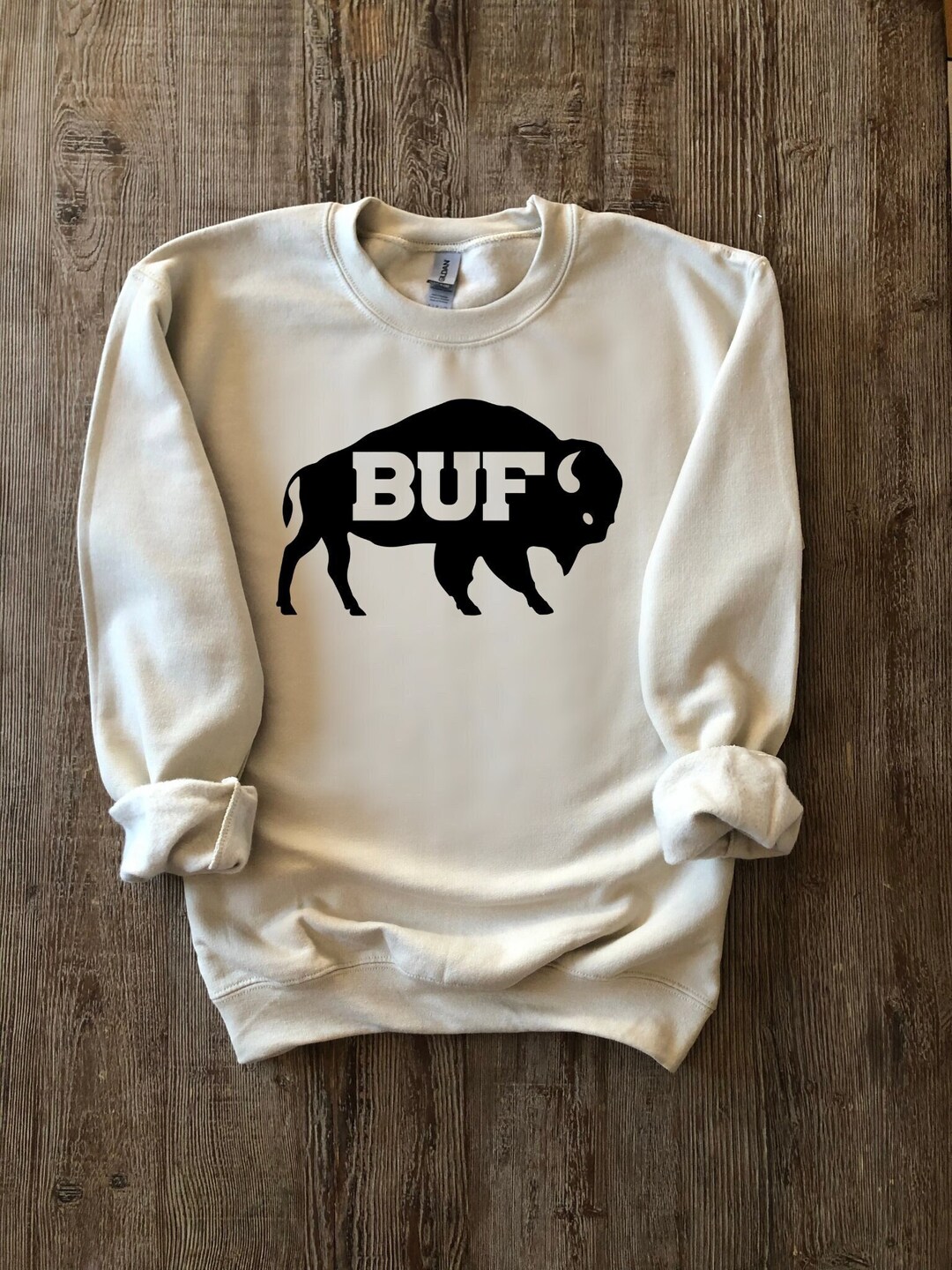 Tan Buffalo Sweatshirt Buffalo Sweatshirt Buffalo Football - Etsy