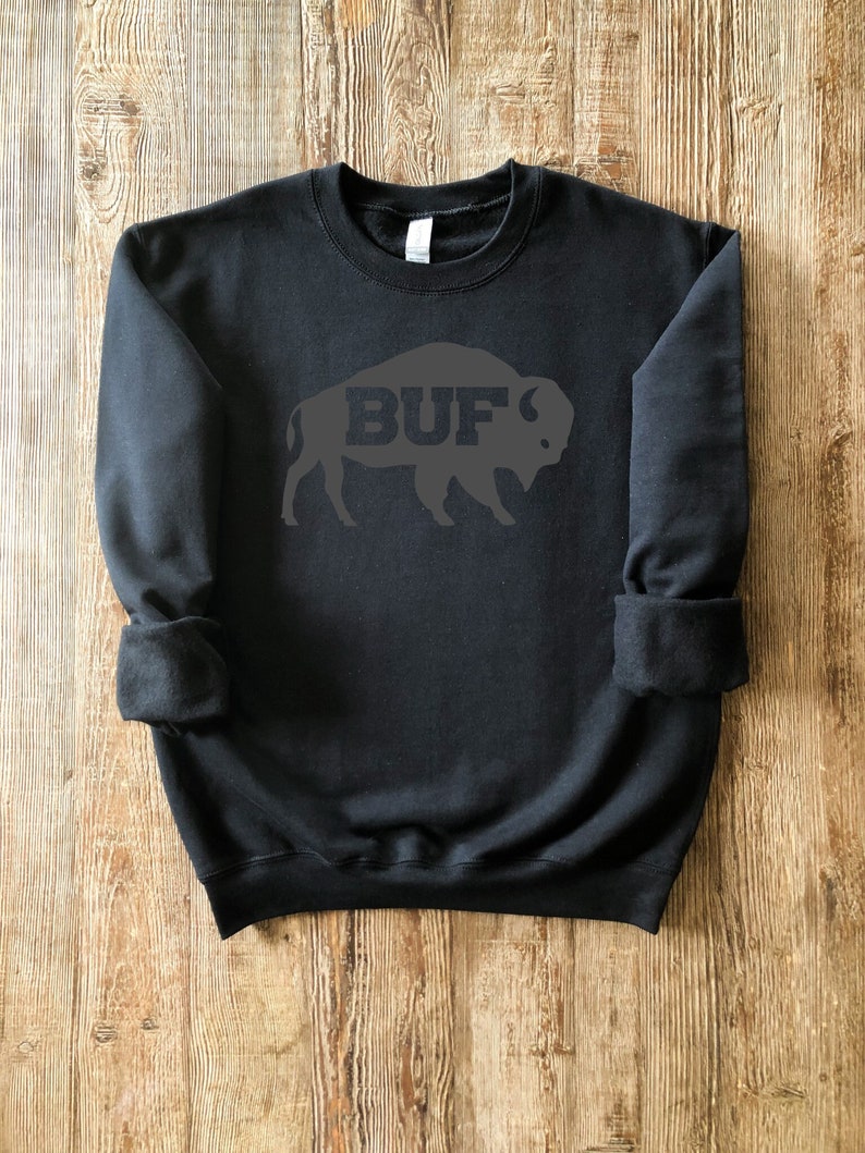 Black on Black Buffalo Sweatshirt Buffalo Sweatshirt Buffalo - Etsy