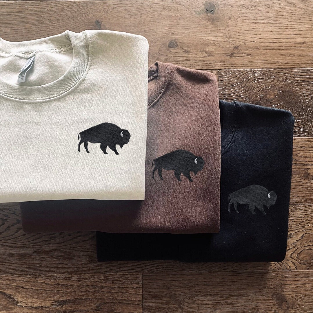 Embroidered Buffalo Sweatshirt, Buffalo Sweatshirt, Buffalo Football ...