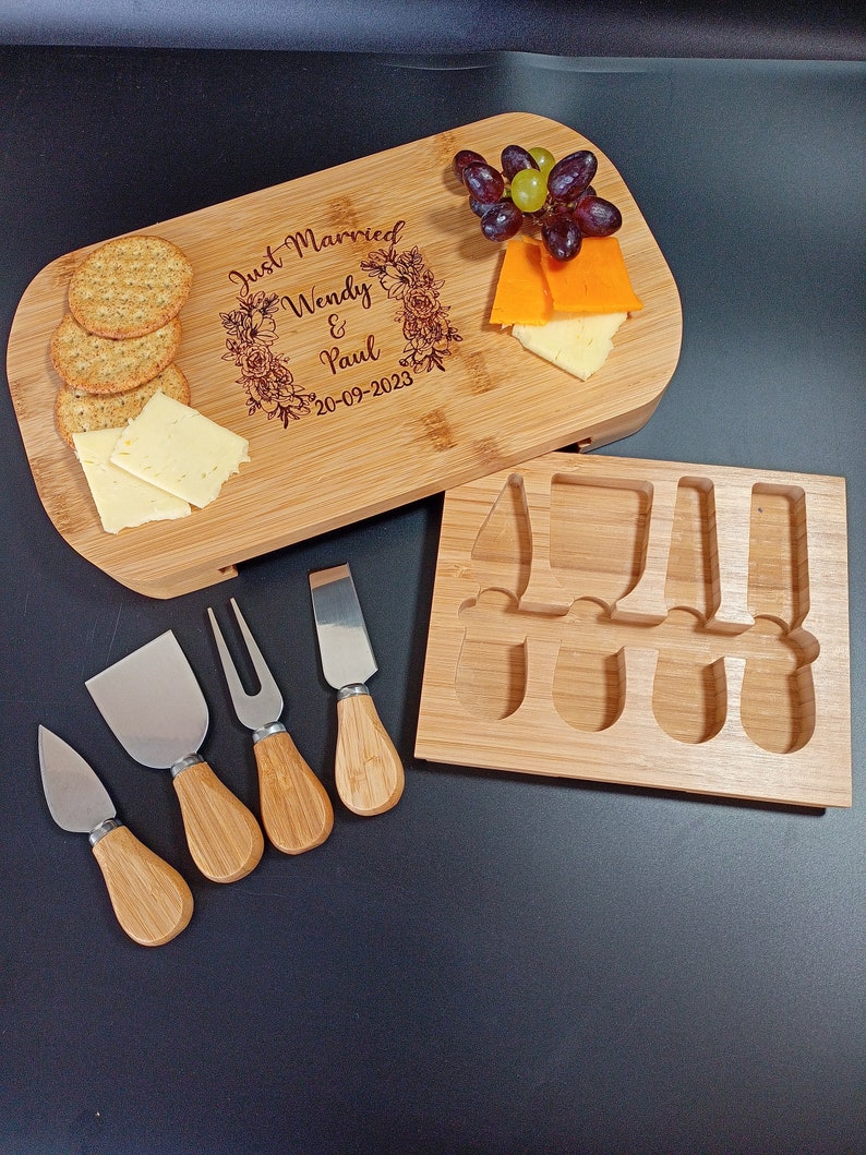 Just Married Wedding Gift - Custom Cheese Board Makes the Perfect ...