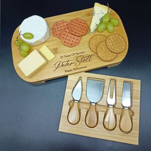Retirement Gift - Cheese Board and Accessories - Charcuterie Board ...