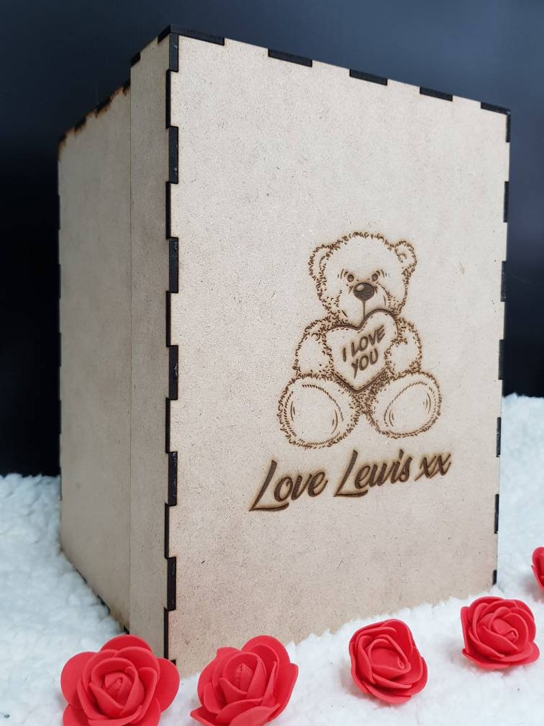 Valentines Day Gift For Her Flower Bear. Personalised Rose | Etsy