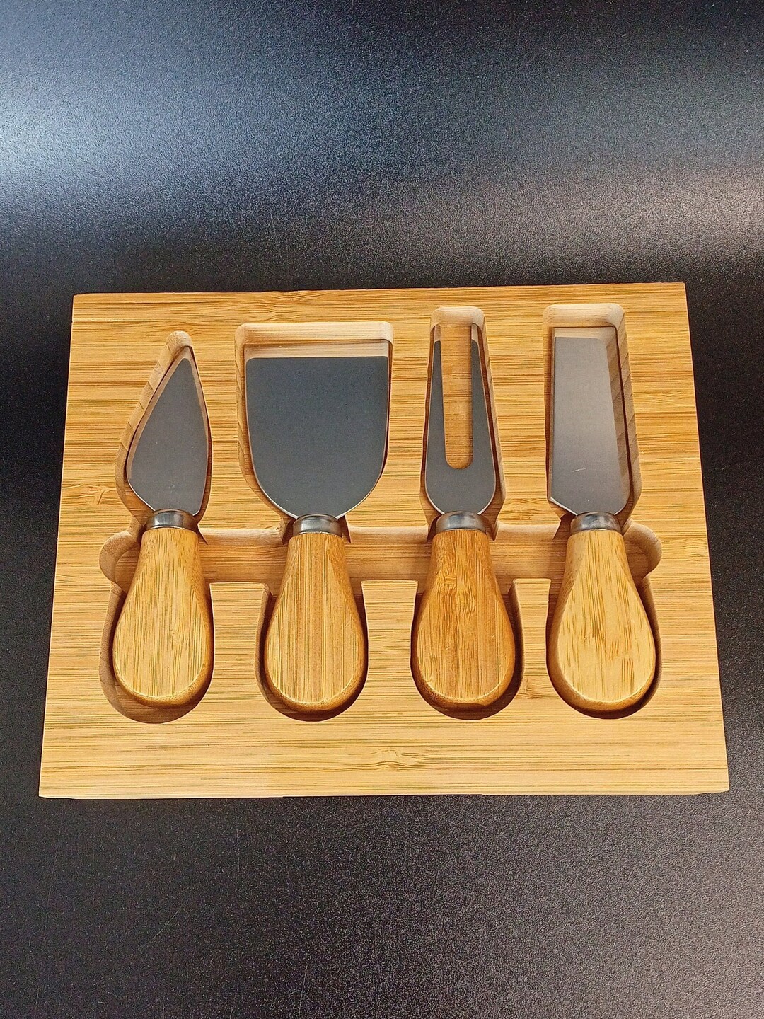 4 Cheese Tool Set - Cheese Cutlery Stainless Steel With Bamboo Wooden ...