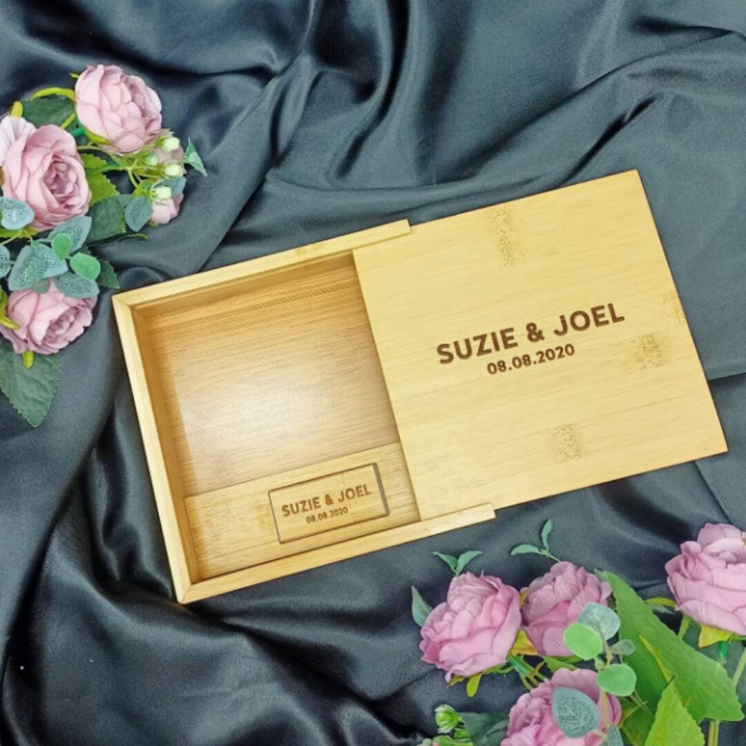 Personalised Bamboo Wooden USB Box Store Your Special Memories in This ...