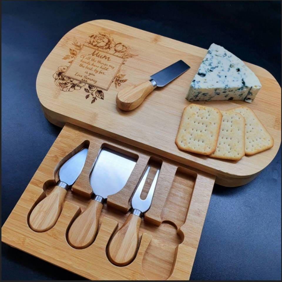 Personalised Cheese Board and Cheese Accessories Set - Custom Cheese ...
