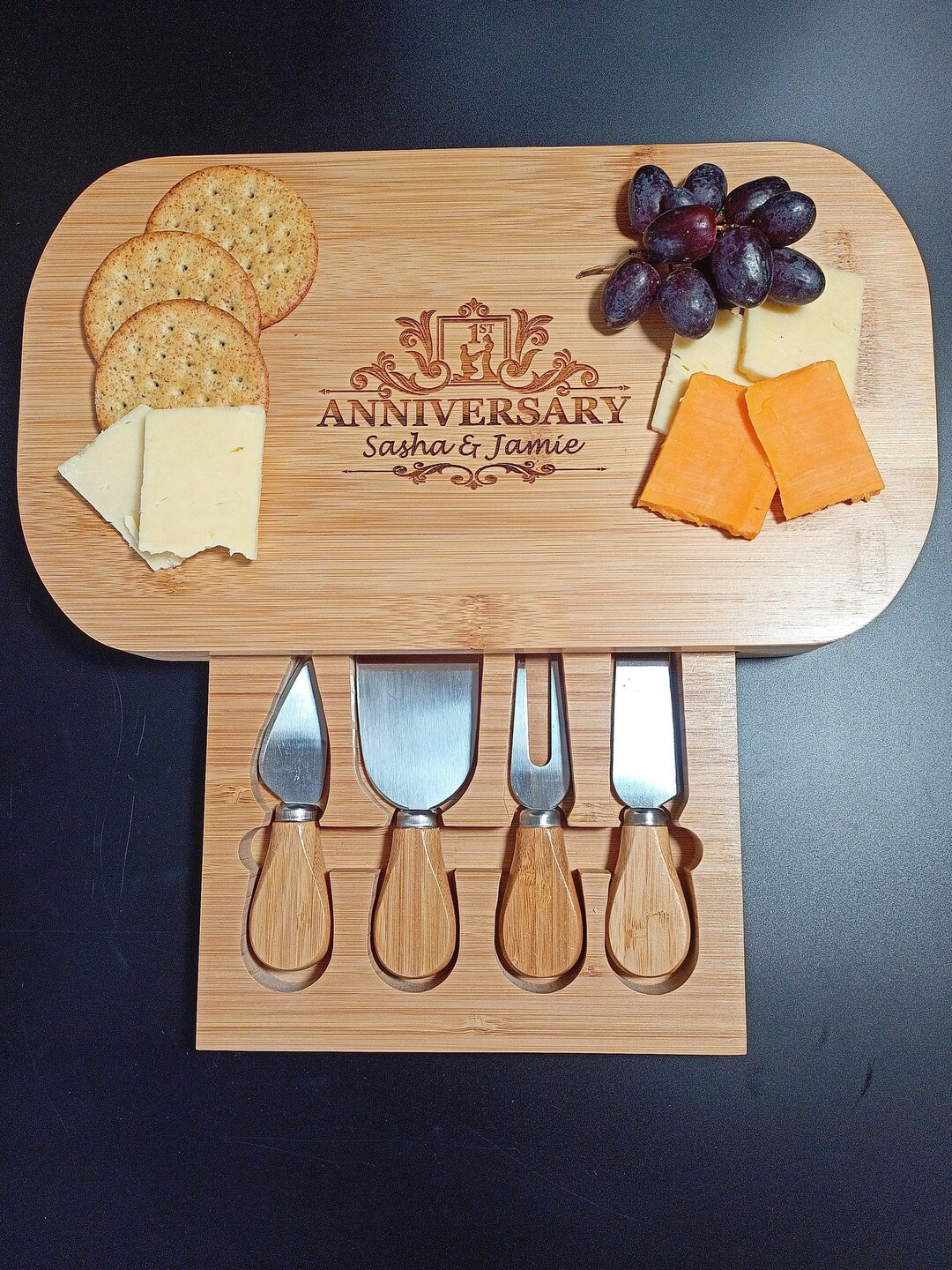 1st Wedding Anniversary Gift -custom Cheese Board Makes the Perfect ...
