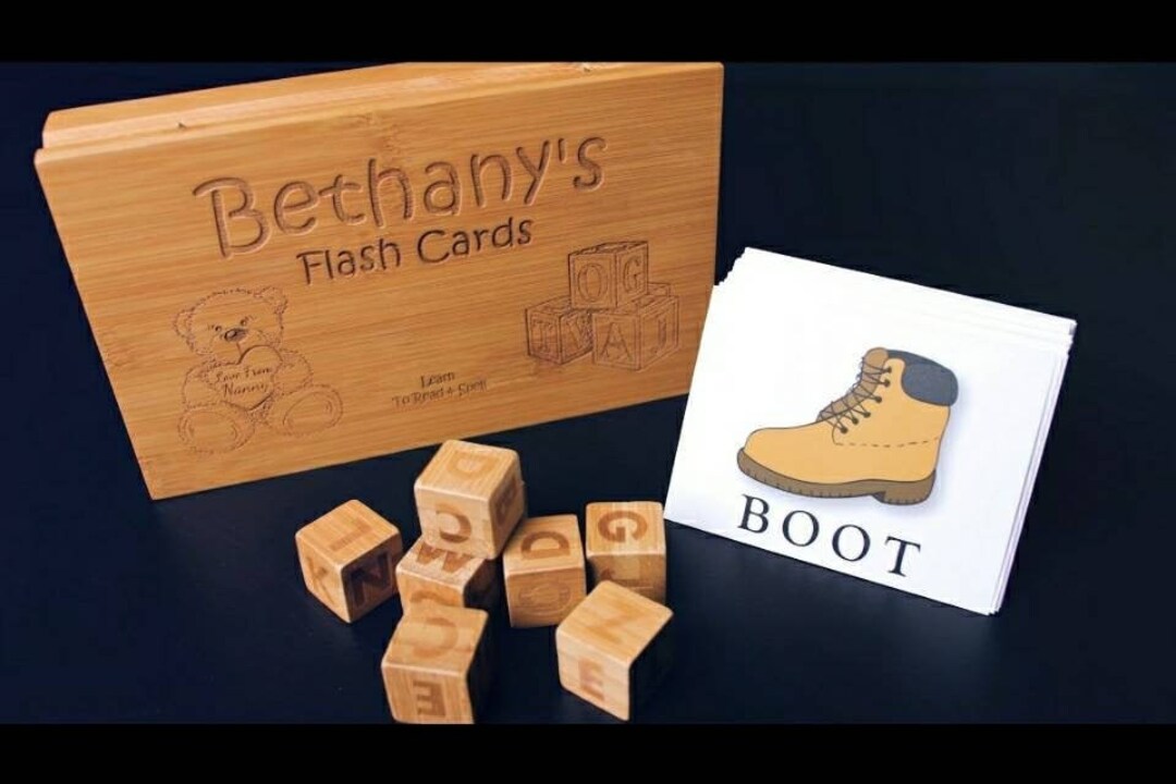 Montessori Learn to Read & Spell Flash Cards - Bamboo Wooden Letters ...