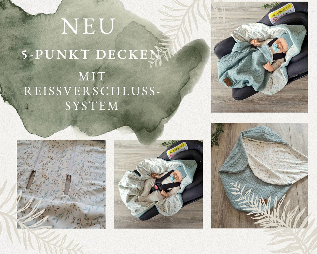 Jacquard 5-point Strap Swaddling Blanket Mint Willow Branches ...