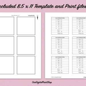 Cash Breakdown Printable Post It Note Sticky Note Template 3 Inch X 3 ...